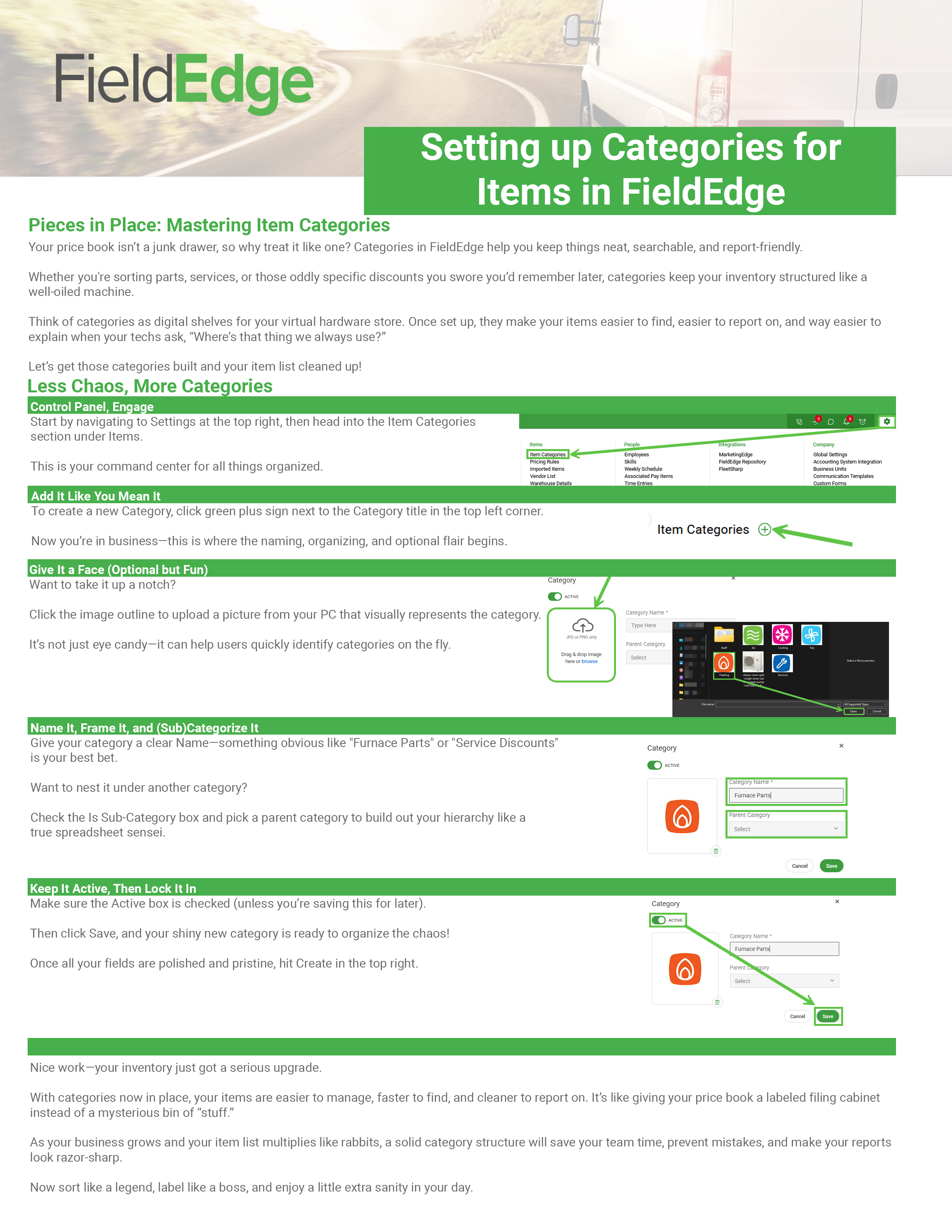 Common FieldEdge Practices (Cheat Sheet)